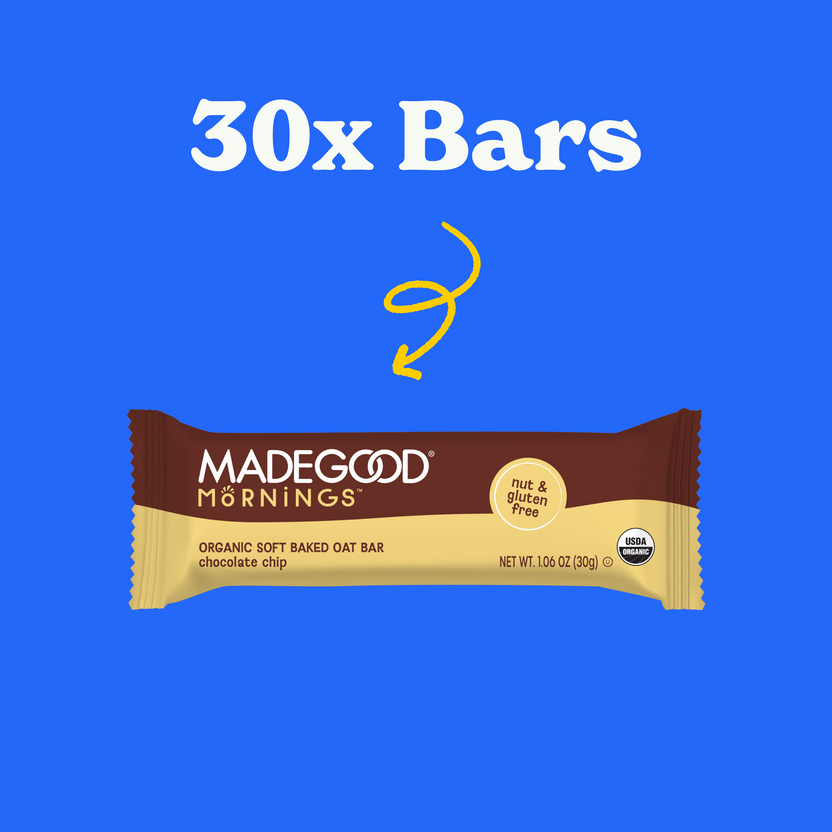 MadeGood Mornings Chocolate Chip Soft Baked Bars | Organic, non-GMO ...